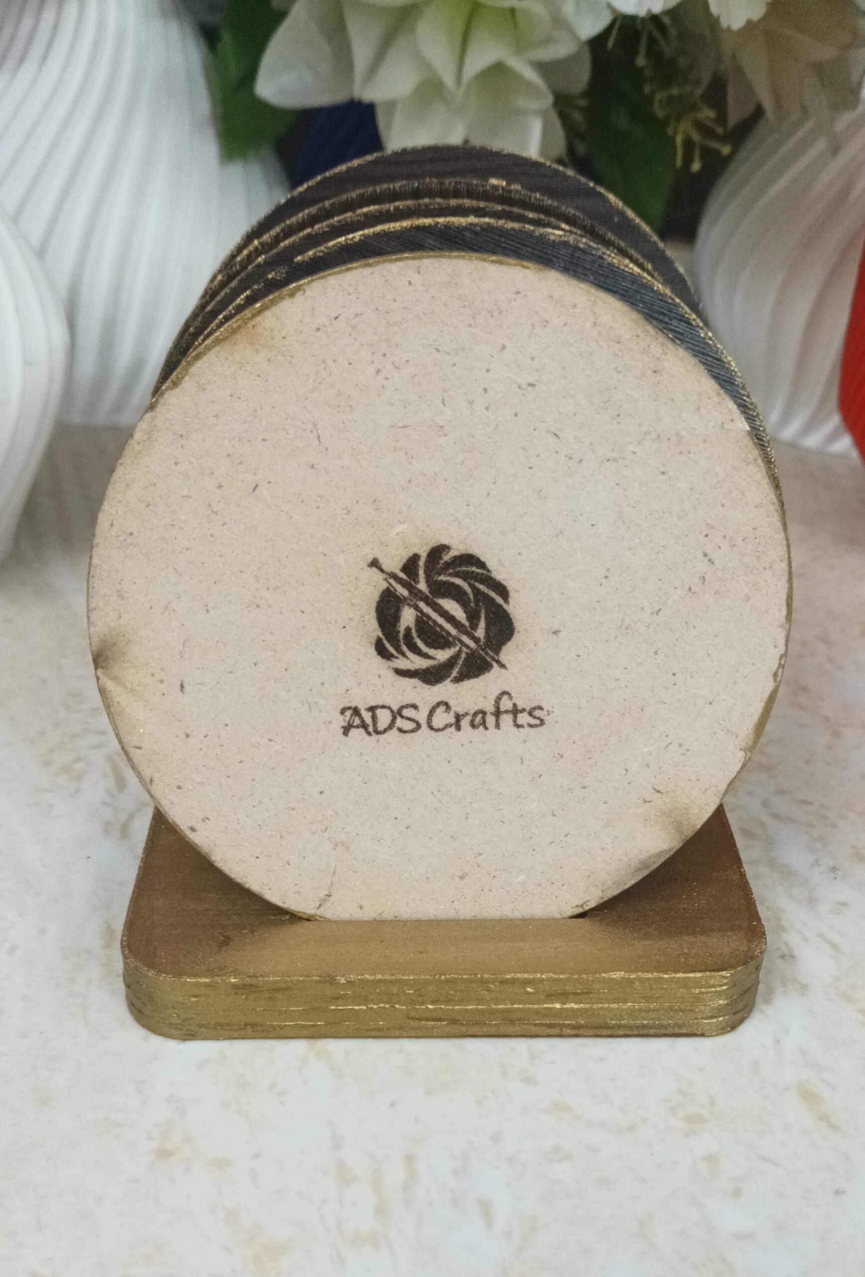 COASTERS (SET OF 5) with stand - ADS Crafts